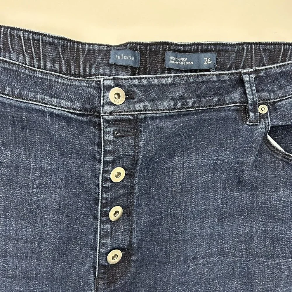 J. Jill | Jeans | J Jill High Rise Straight Leg Crop Jeans Womens Plus ...